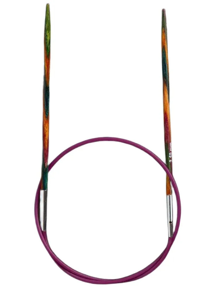 Спицы круговые "Symfonie" 2мм/40см, дерево, многоцветный, KnitPro, арт.20301