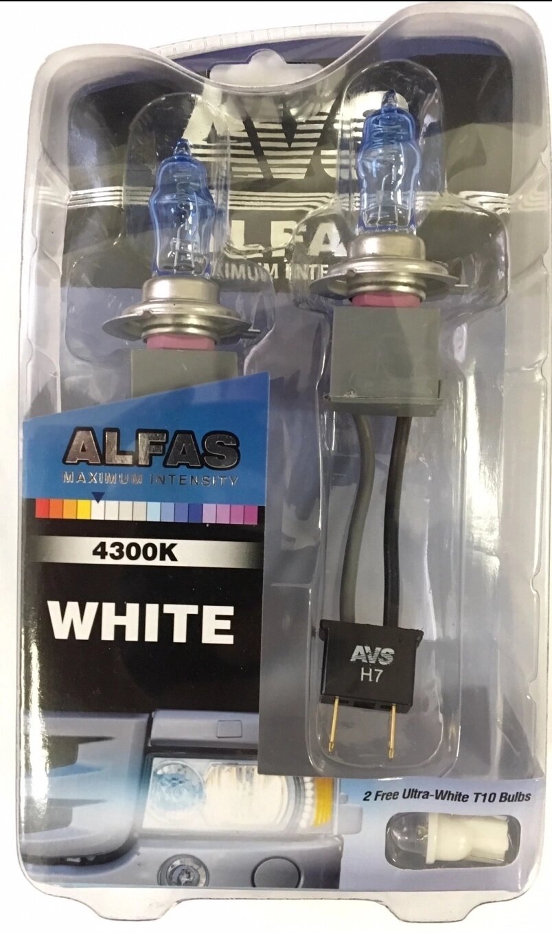 Галогенные лампы AVS ALFAS Maximum Intensity 4300К H7