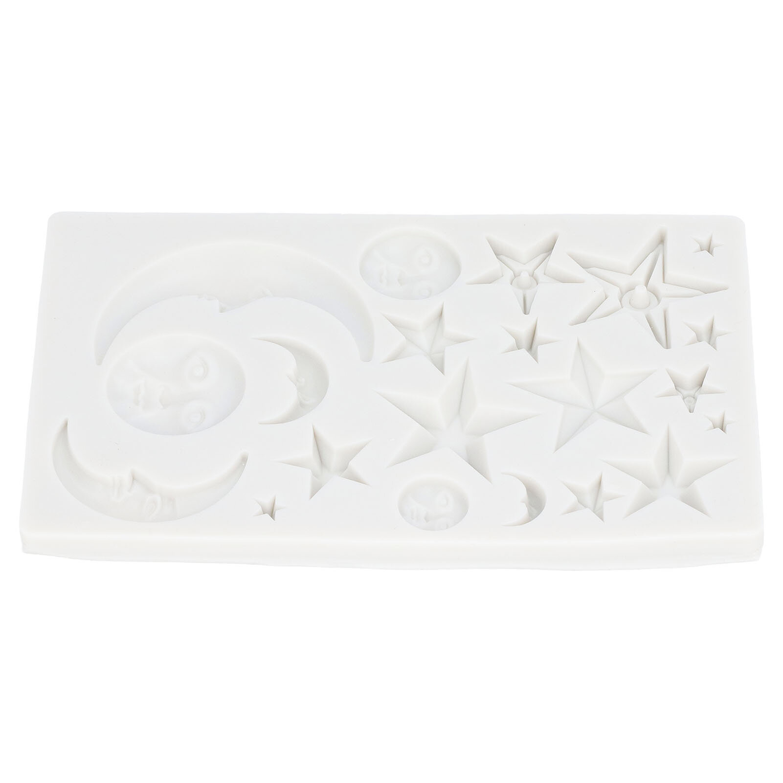 Шаблон для фондаста из силикона Звезда Луна Лицо нонстик пищевого качества силикон многоразовый термостойкий без запаха формы для шоколада Размер 19.5x12.1x0.8см Вес 228г Материал силикон Применение домашнее DIY шоколад торт фондаст