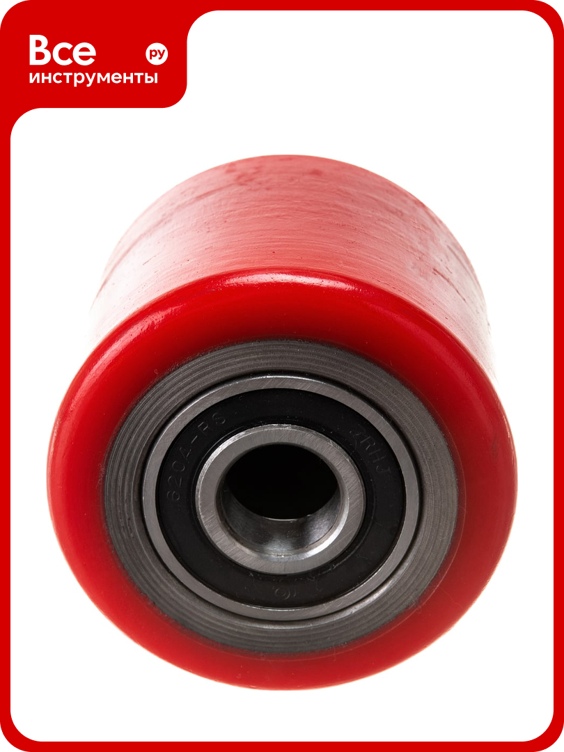 Колесо с подшипником для гидравлических тележек, диаметр 80 мм, толщина 70 мм, стальная основа, полиуретановая контактная часть, легкость установки и замены