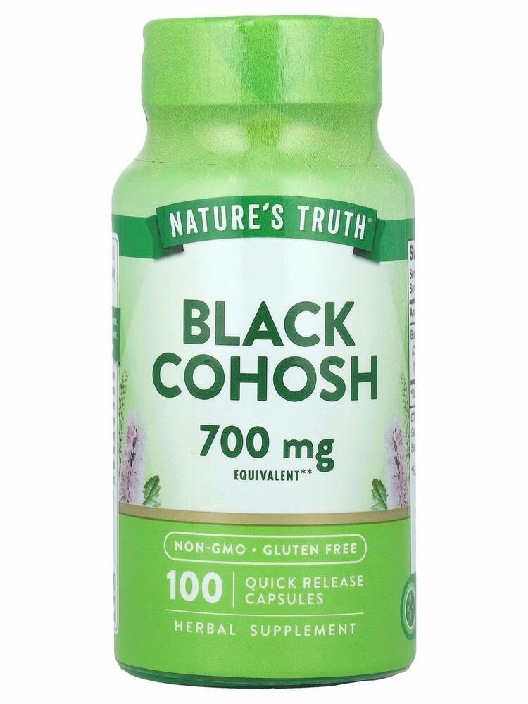Черный кохош, 700 мг, 100 капсул быстрого высвобождения, Nature's Truth