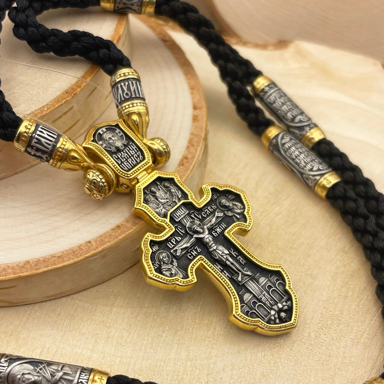 Комплект украшений, серебро, 925 проба, оксидирование, золочение, чернение