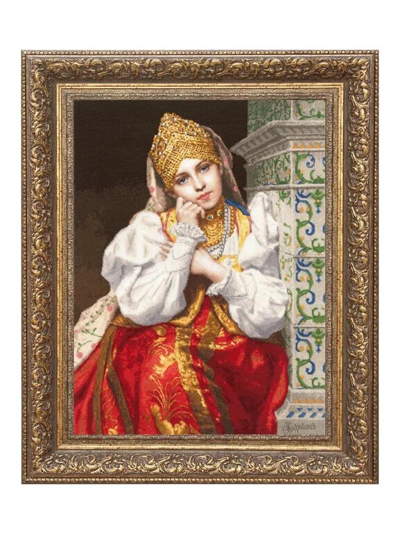 Набор для вышивки Золотое Руно МК-116"Боярышня", вышивка крестом, размер 55.5 x 41.5 см, мулине хлопок