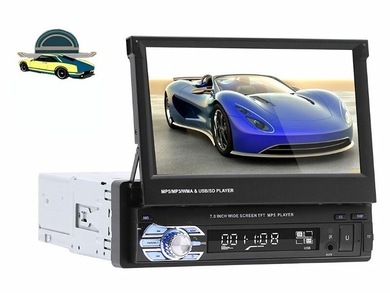 Автомагнитола 1DIN / выдвижным сенсорным экраном 7 дюймов /CC960/Ручной телескопический