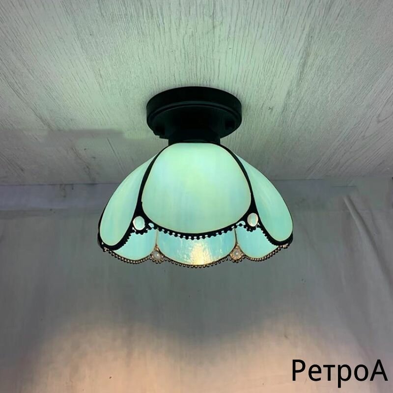 Потолочный светильник РетроA P66A Цветное стекло Тиффани Средиземноморский свет