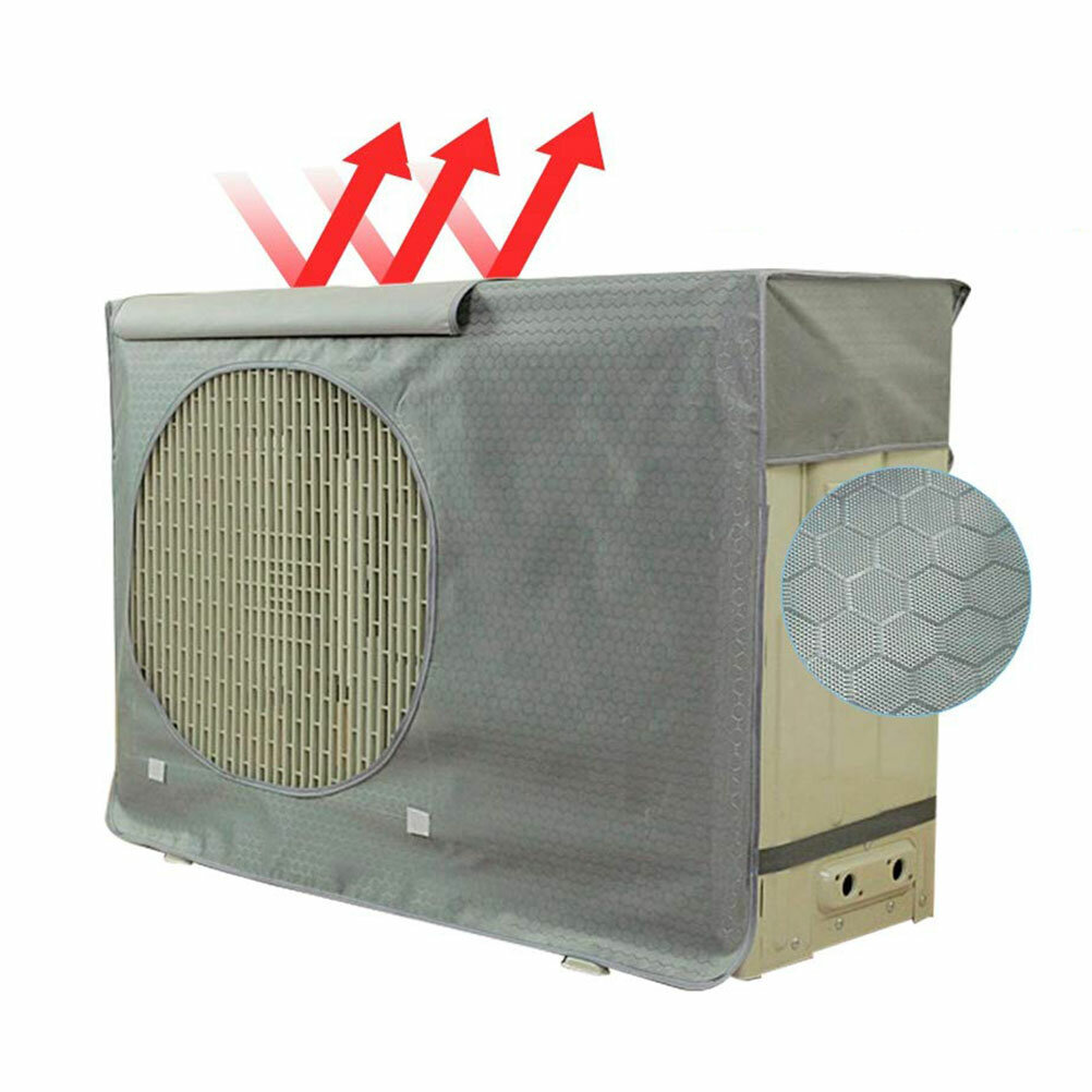 Теплоизоляционный чехол для кондиционера, отражающий тепло, серый, лунный, серебристый, 1 лошадь, 74 x 54 x 26 см, подходит для стандартных кондиционеров, защищает от жары и пыли.