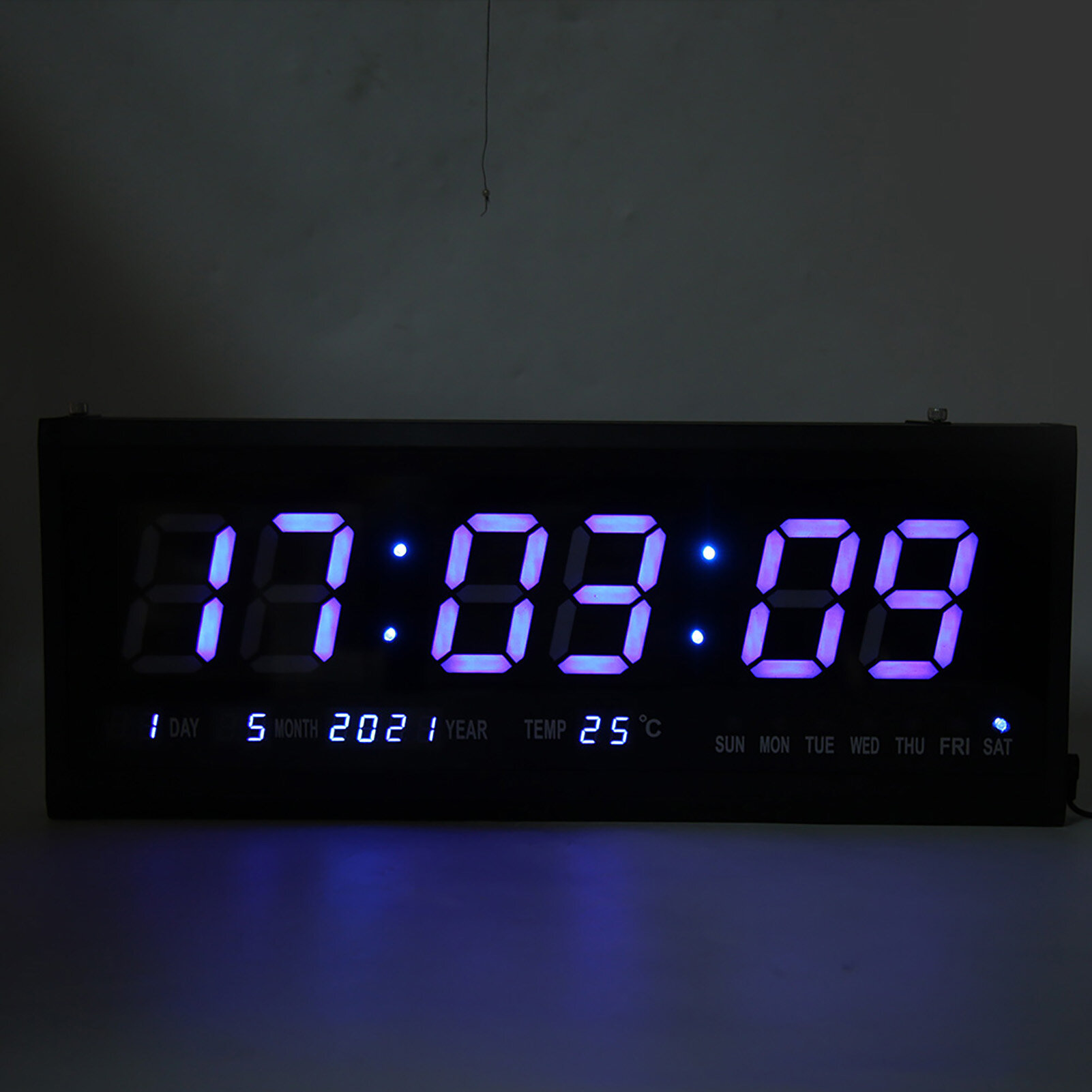 Большие современные светодиодные цифровые настенные часы, дата, температура, 24 или 12-часовой офис