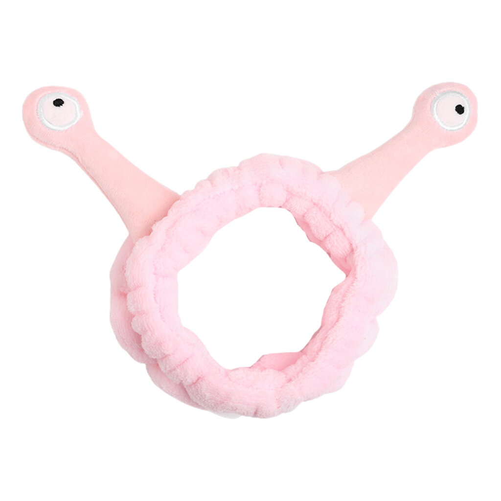 Korean Women Girls Wash Face Plush Headband Funny Cartoon Snail Antenna Eyes Elastic Hair Band Candy Color Makeup Styling Turban Bandana