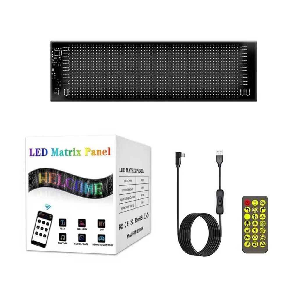 Программируемая панель матриц светодиодных вывесок, гибкая яркая рекламная светодиодная вывеска с прокруткой, приложение для управления автомагазинами