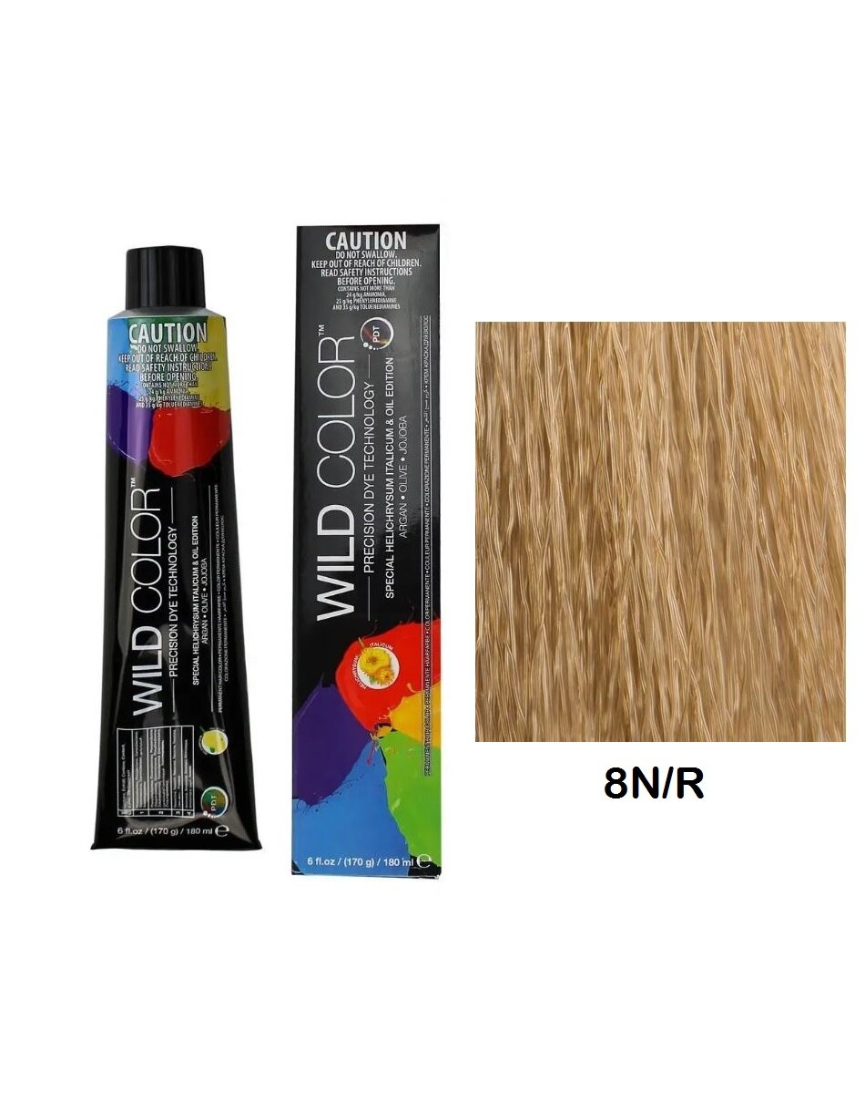 Wild Color Стойкая краска для волос 180 мл - Wild Color 8N/R Светлый блонд