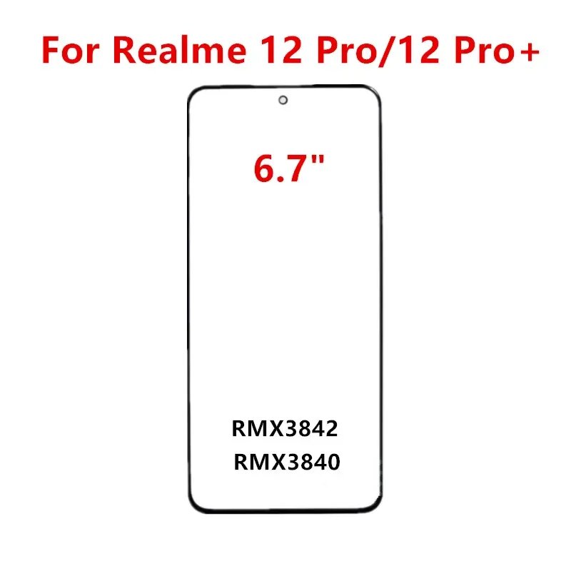 Сенсорный экран для Realme 12, 10, 11 Pro Plus, передняя панель, ЖК-дисплей, внешняя стеклянная крышка, ремонт объектива, замена деталей + OCA Realme12 Pro