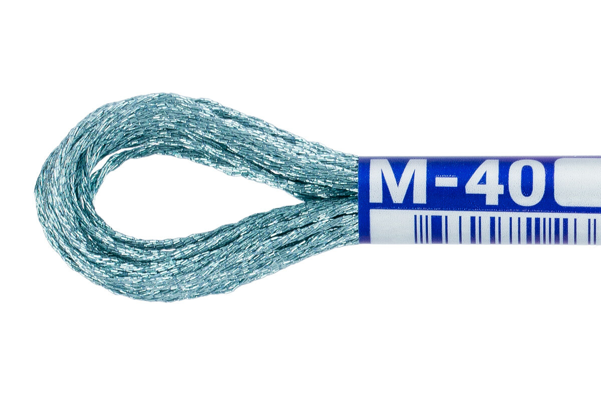 Мулине Gamma NM металлик, нитки для вышивания 8 м, M-40 св. голубой 1 штука, 100% полиэстер