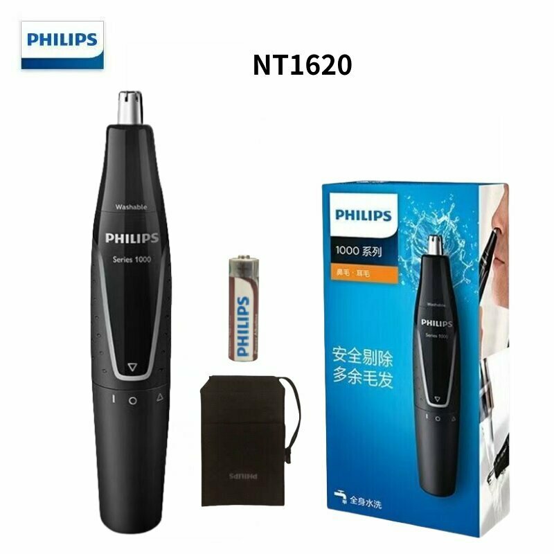 Триммер для носа и ушей Philips 1000NT1620, водонепроницаемый по всему корпусу, 27*145 мм.