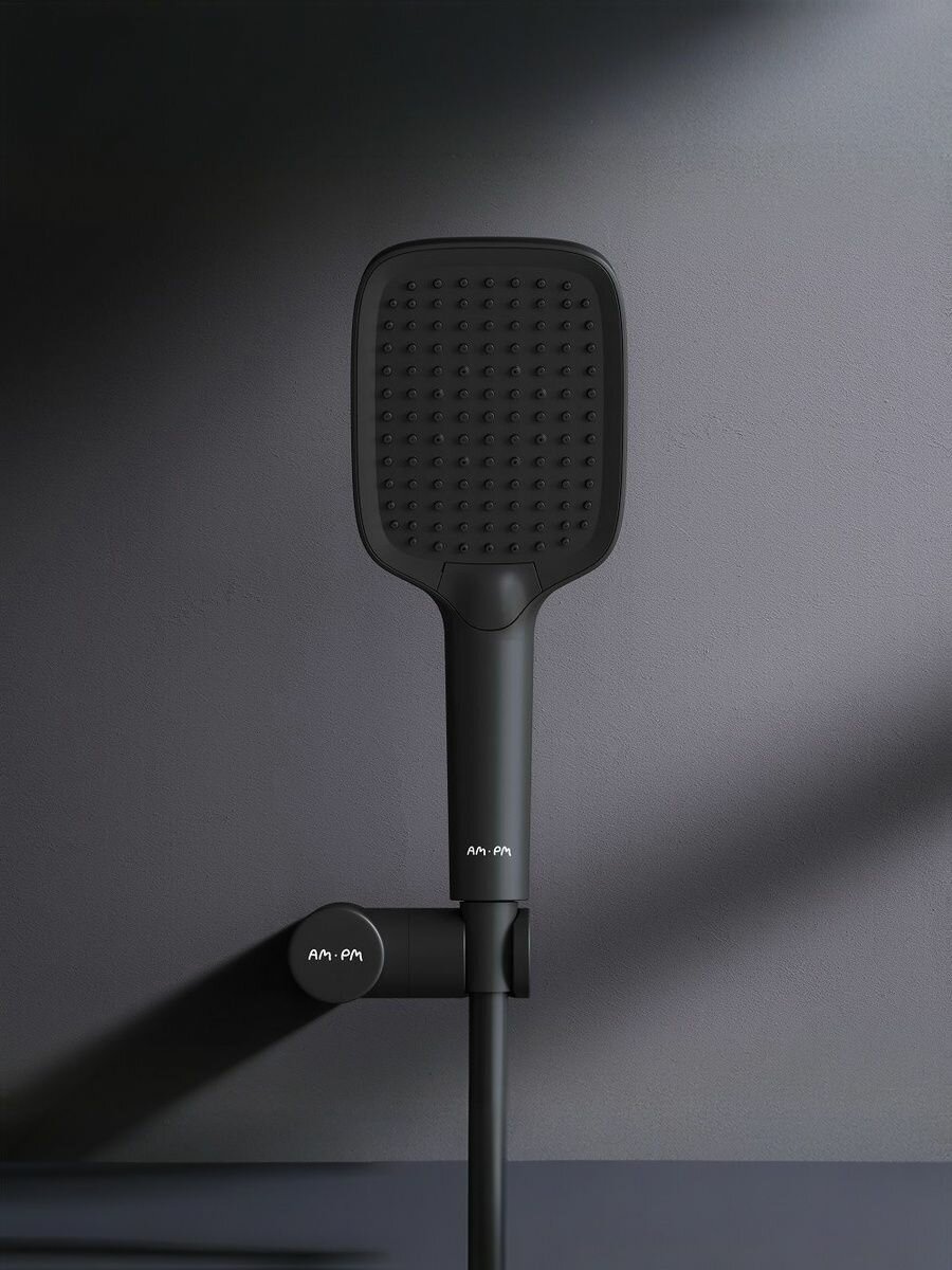 Лейка для душа AM.PM Func, шланг 1750мм, 3 функции, цвет черный