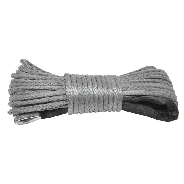 15 м трос лебедки кевларовый трос буксировочный автомобильный буксировочный ремень трос прицепа с крюком для ATV внедорожных аксессуаров 7700lbs 3,5 T Black Gray