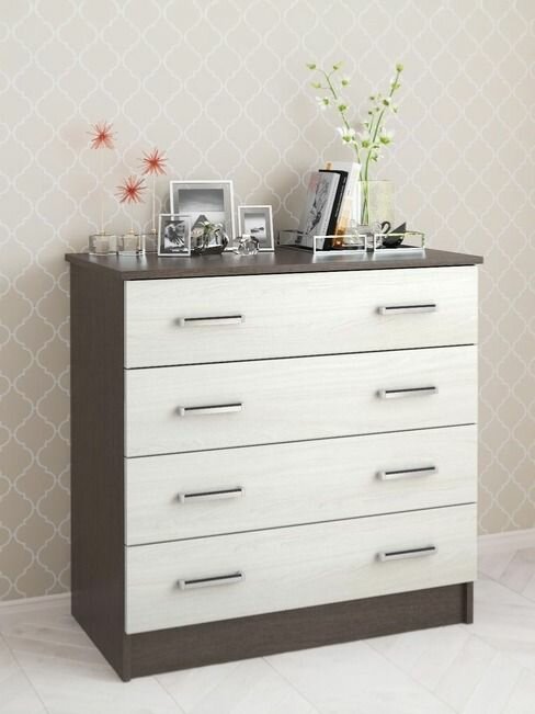 Комод Катрин-3 с 4-мя ящиками 81х82х43см Венге/Ясень анкор светлый