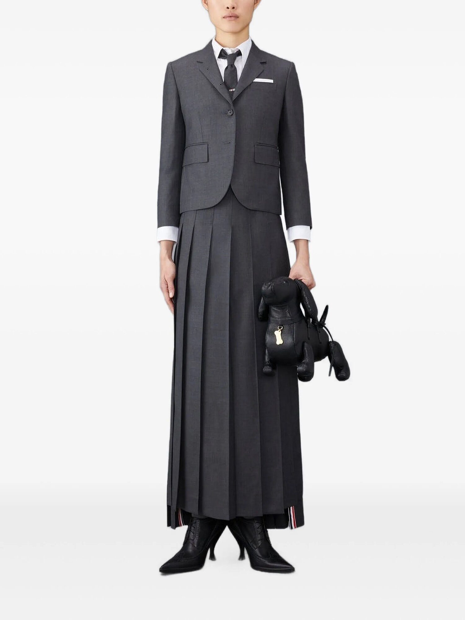 Юбка THOM BROWNE Pleated maxi skirt, размер 42, grey — фото 1
