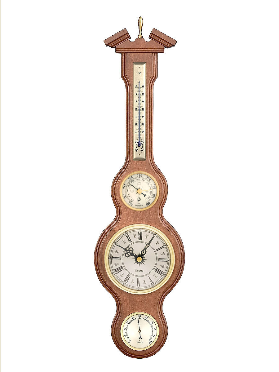 Метеостанция механическая Бриг БМ94040-ЧТГБ-О Настенная. Барометр, гигрометр, термометр, часы.