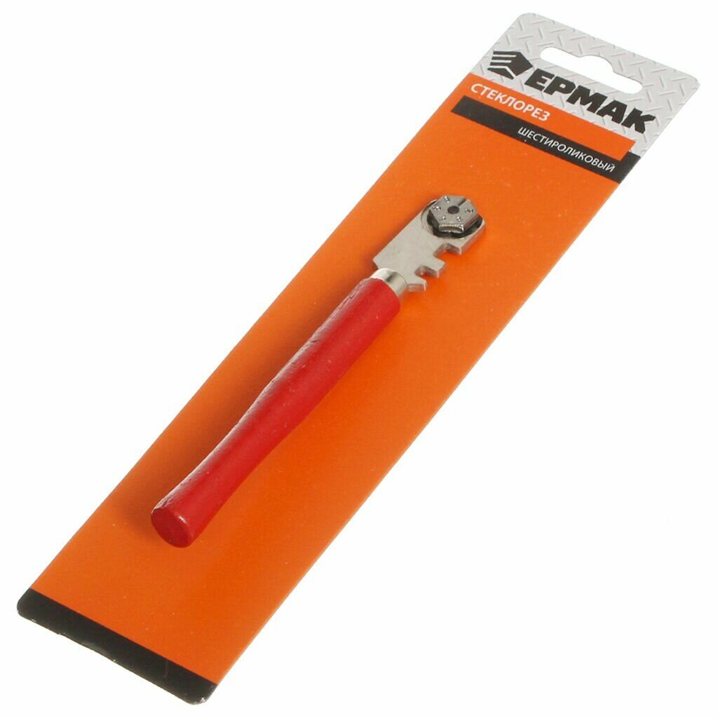 Стеклорез Ермак 6 роликовый, ручка пластиковая