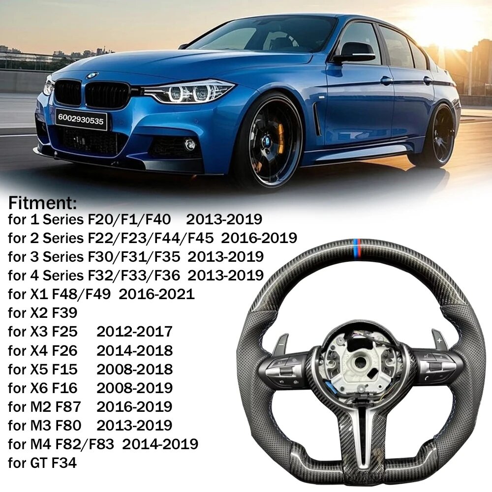 Рулевое колесо из настоящего углеродного волокна для Bmw F30 F10 F31 F20 F25 F22 F36 F33 4-MP LOOG