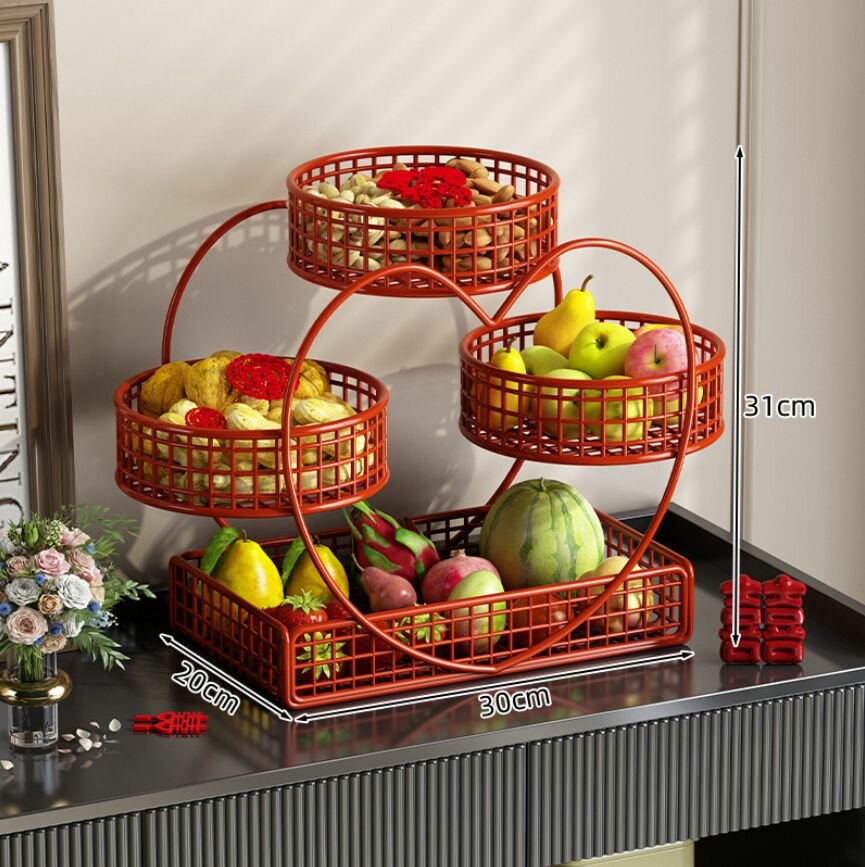 Ярусная фруктовница для сервировки стола стильная подставка для фруктов, десертов и конфет, трехъярусная этажерка из пищевого пластика
