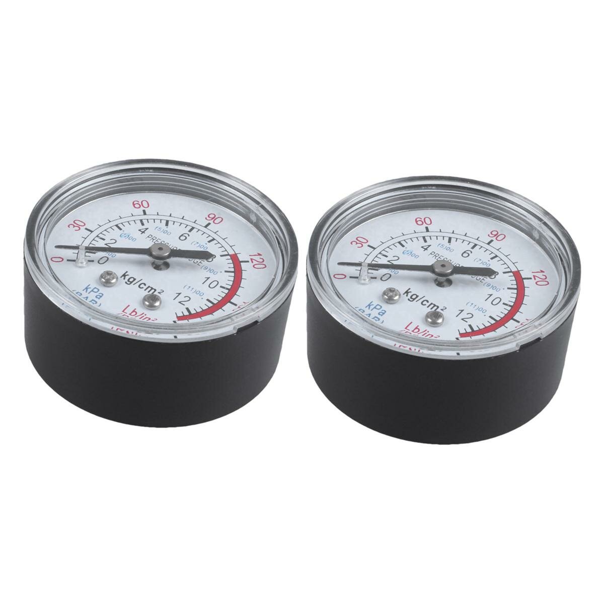2X Круглый 0-180 Psi 13 мм 1/4BSP Диаметр циферблата Компаратор Воздушный манометр, черный