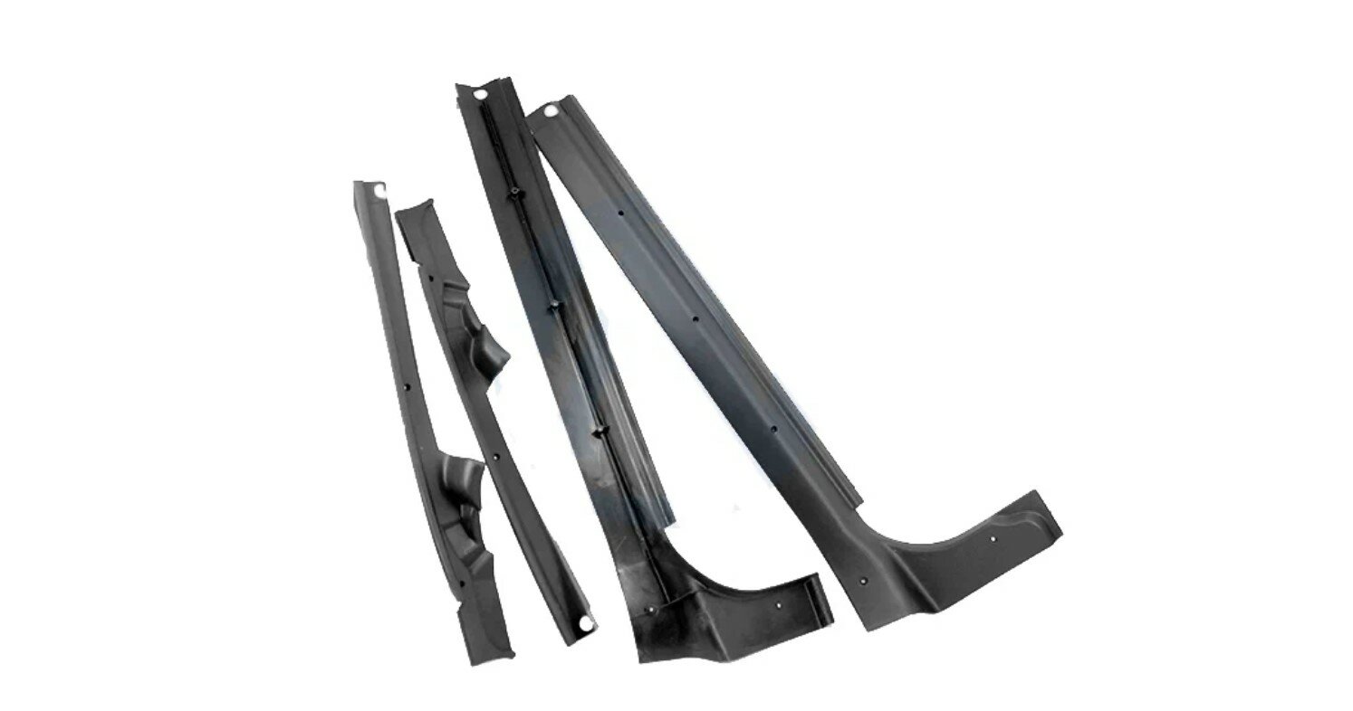 Накладки порога ВАЗ-2110 комплект, 4 шт, защита внешних частей, черный цвет