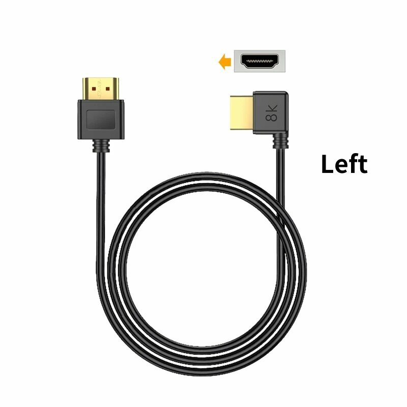 HDMI кабель 1.2м, 90° Left, черный