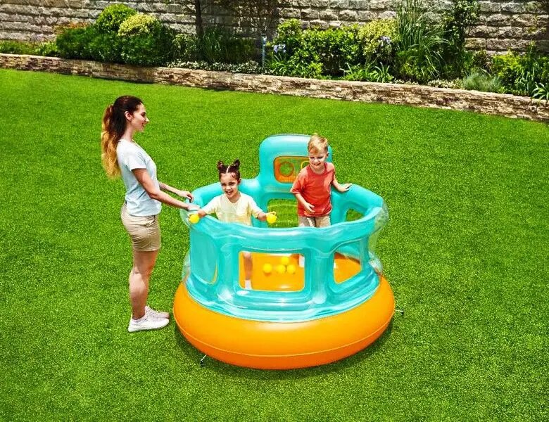 Надувной батут Hops 'N Hoops, 152х152х117 см, от 3 до 6 лет, BestWay,