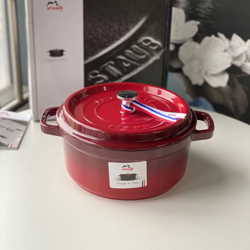 Кухонный бойлер, чугун, эмалированная чугунная кастрюля, красный, 3,78 литра