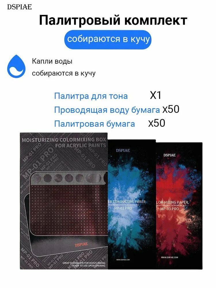 Палитра для моделизма "Увлажняющая", для ручной покраски, ABS-пластик, бумага, синяя, коричнево-красная