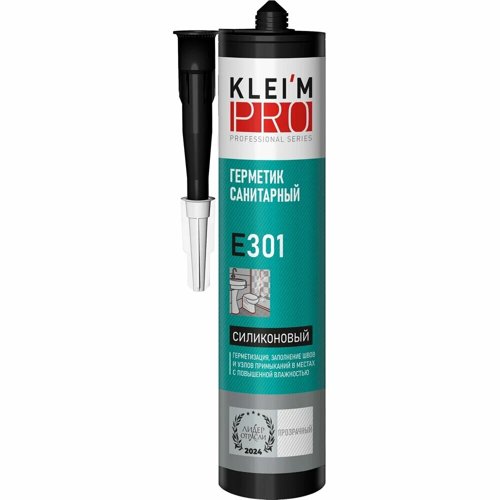 KLEI`MPRO Герметик силиконовый санитарный E301, прозрачный, 300мл 5041