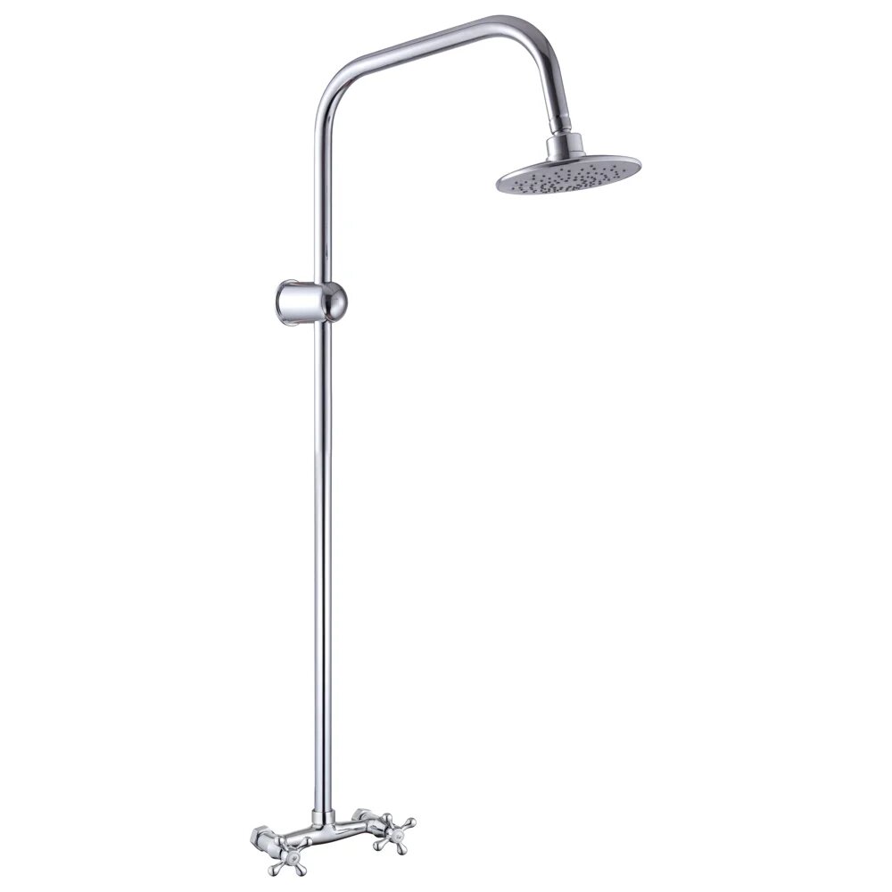 СоюзКран Душевая система со смесителем (кер. кран-буксы 1/2, цинк), верхний душ 1 режим, хром, тип 2 546-054