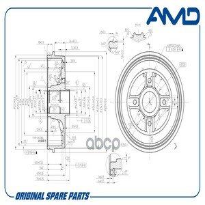 Барабан тормозной (203 mm) premium AMD арт. AMD. bd259