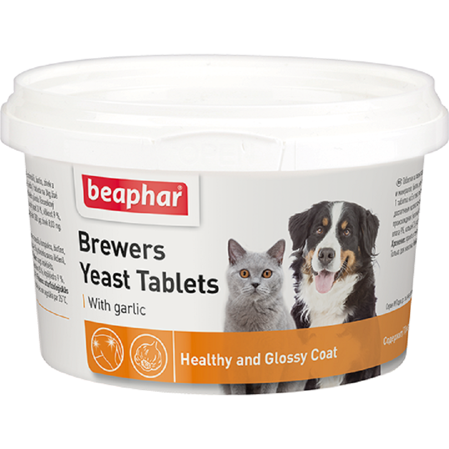 Beaphar: Brewers Yeast tablets таблетки с пивными дрожжами и чесноком для кошек и собак, 250 шт.
