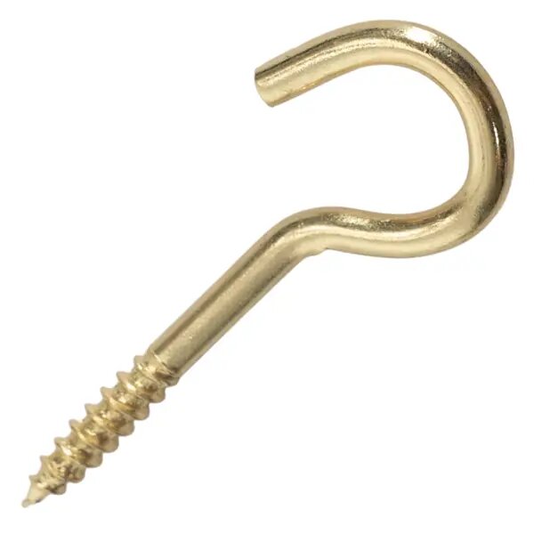 Шуруп-крюк 3x20 мм сталь 12 шт. цвет золото