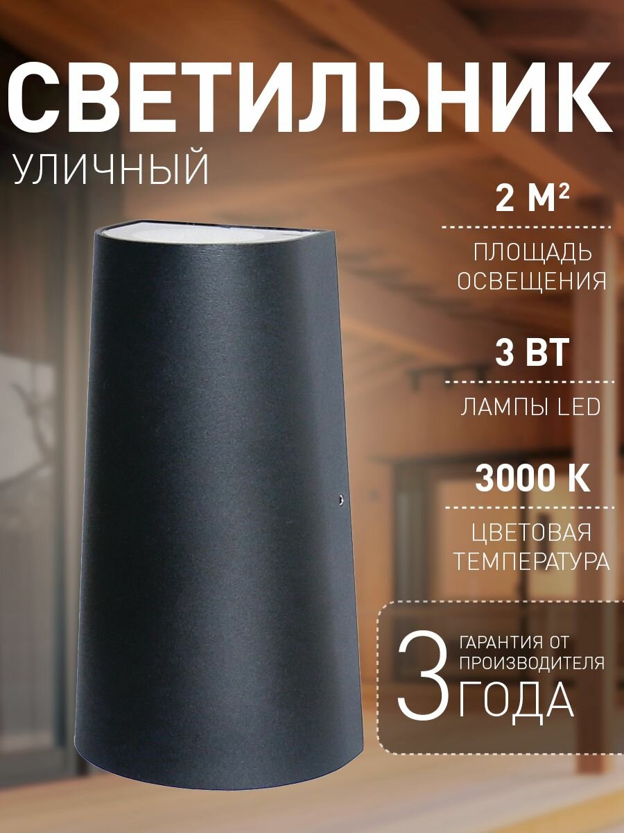 Уличный настенный светодиодный светильник Favourite 2682-2W мощностью 2xLEDx3W, 420LM, 3000K, IP54