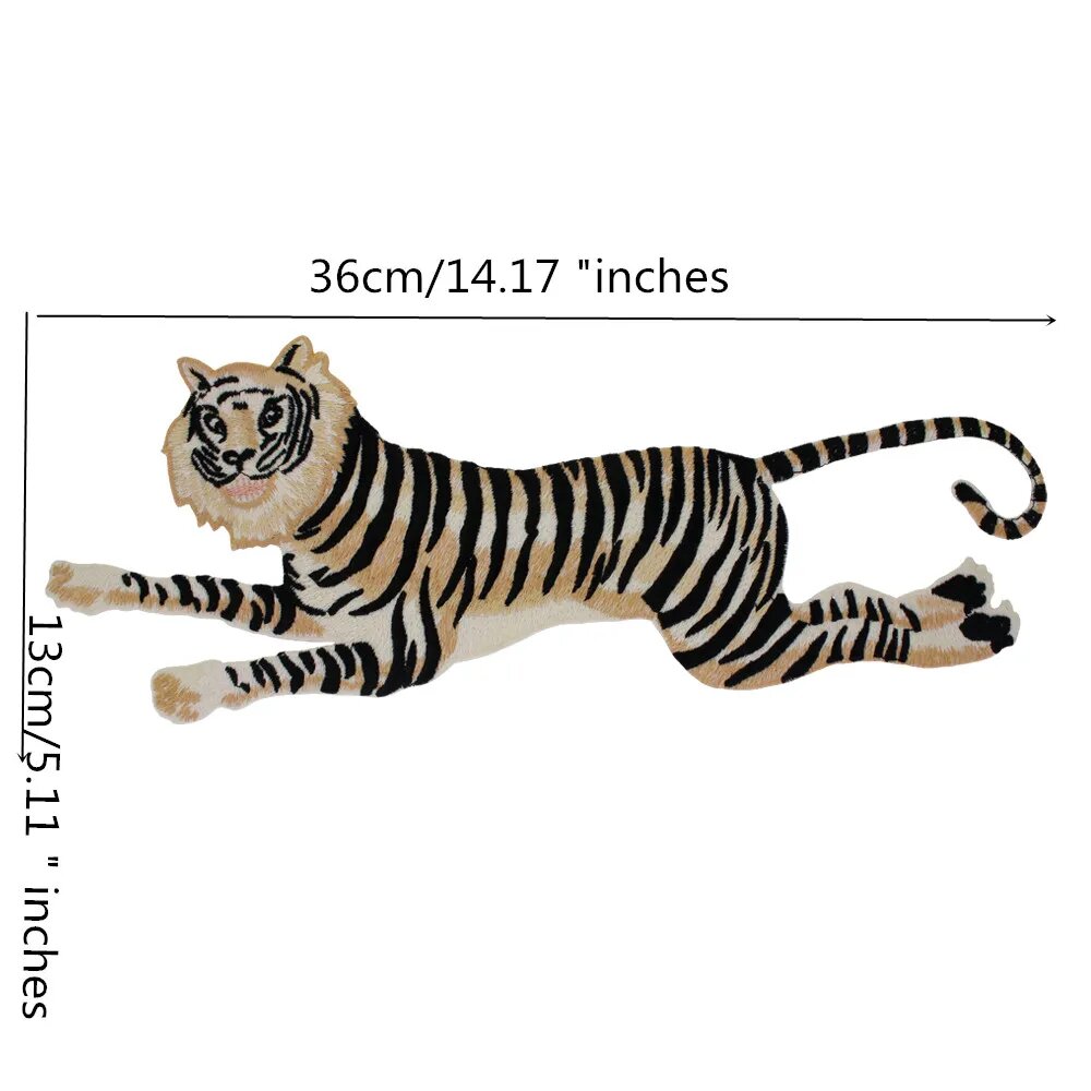 1 шт, крутые нашивки с леопардовым принтом и животными, расшитые блестками тигром, нашивки для шитья одежды, аппликация для одежды «сделай сам», A341 Белый, NO.13