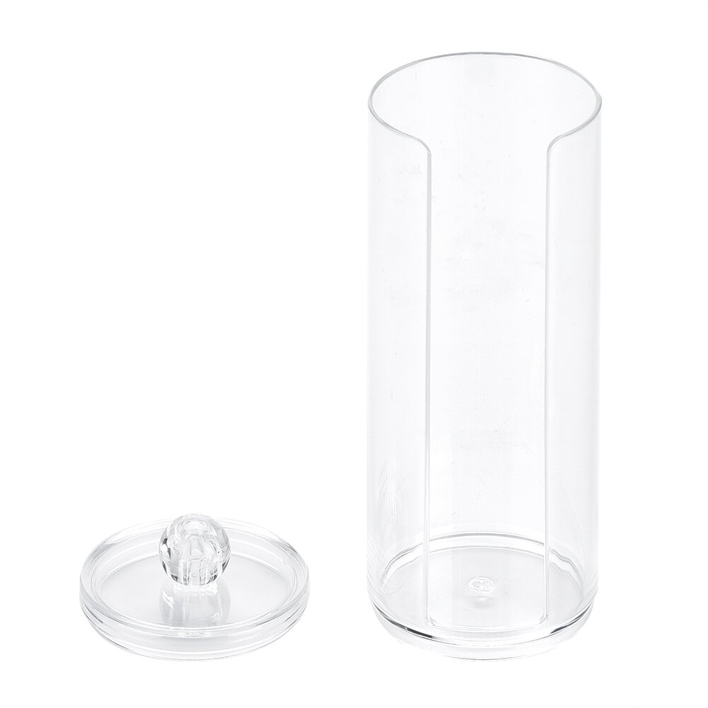 Прозрачный акриловый ящик для хранения ватных дисков, контейнер для пудры, круглый держатель для ватных дисков с крышкой, штабелируемый ящик для хранения