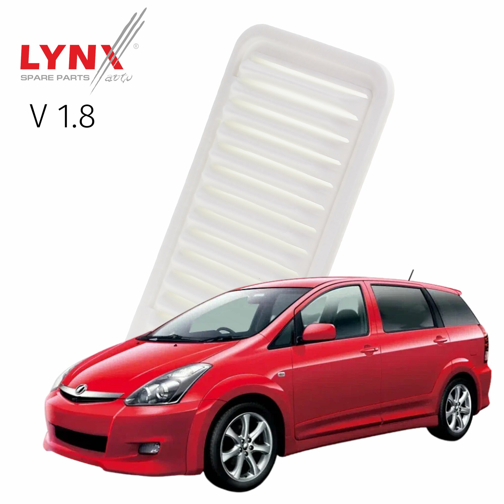 Фильтр воздушный Toyota Wish (1) / Тойота Виш 2003 2004 2005 2006 2007 2008 2009 V1.8 1ZZ-FE / 1шт LYNXauto