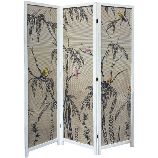 Ширма декоративная Top Arts 3 секции из бамбука 'Попугайчики'