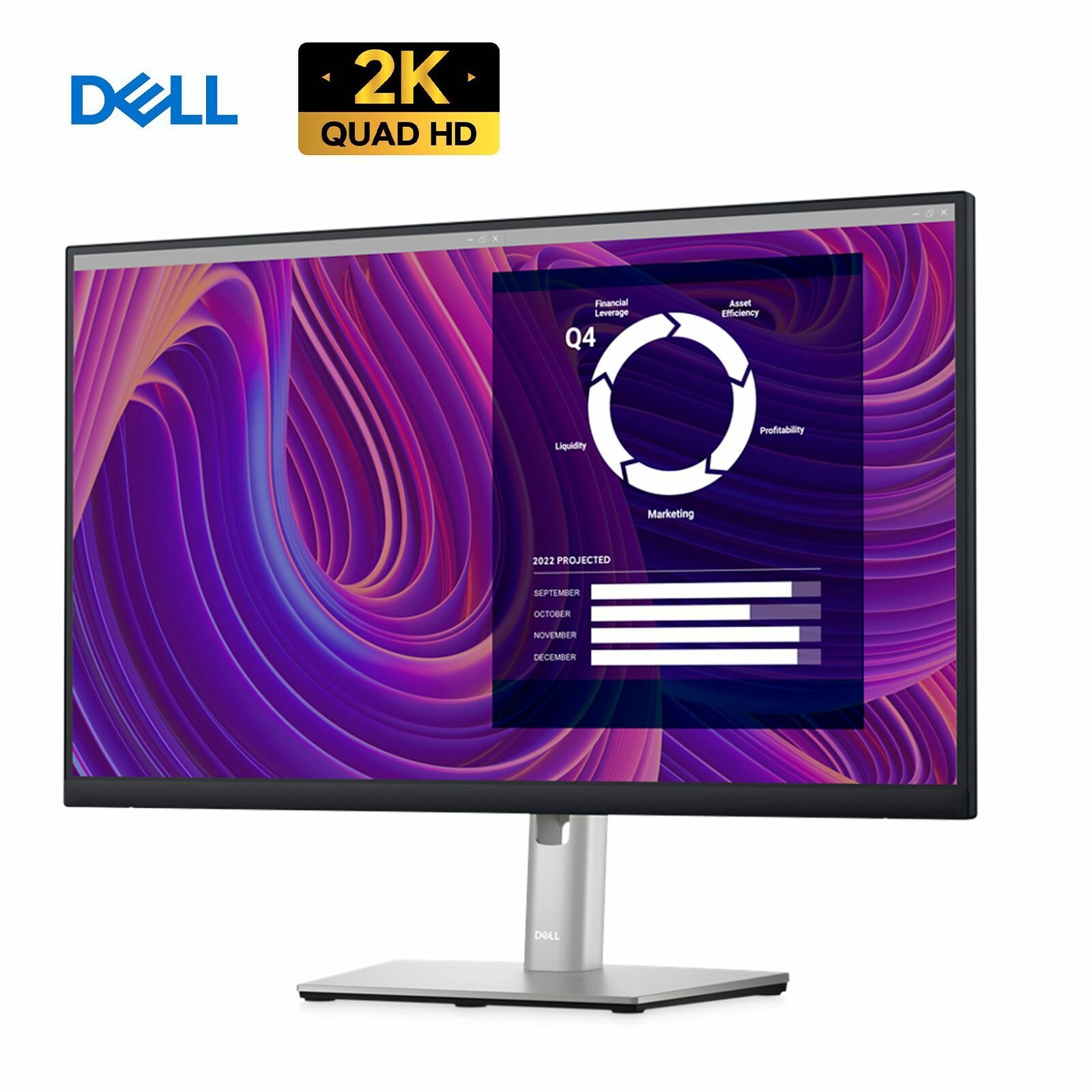 Dell 23.8" Монитор P2423D 2K, 2560x1440, IPS, серебристый, черный матовый