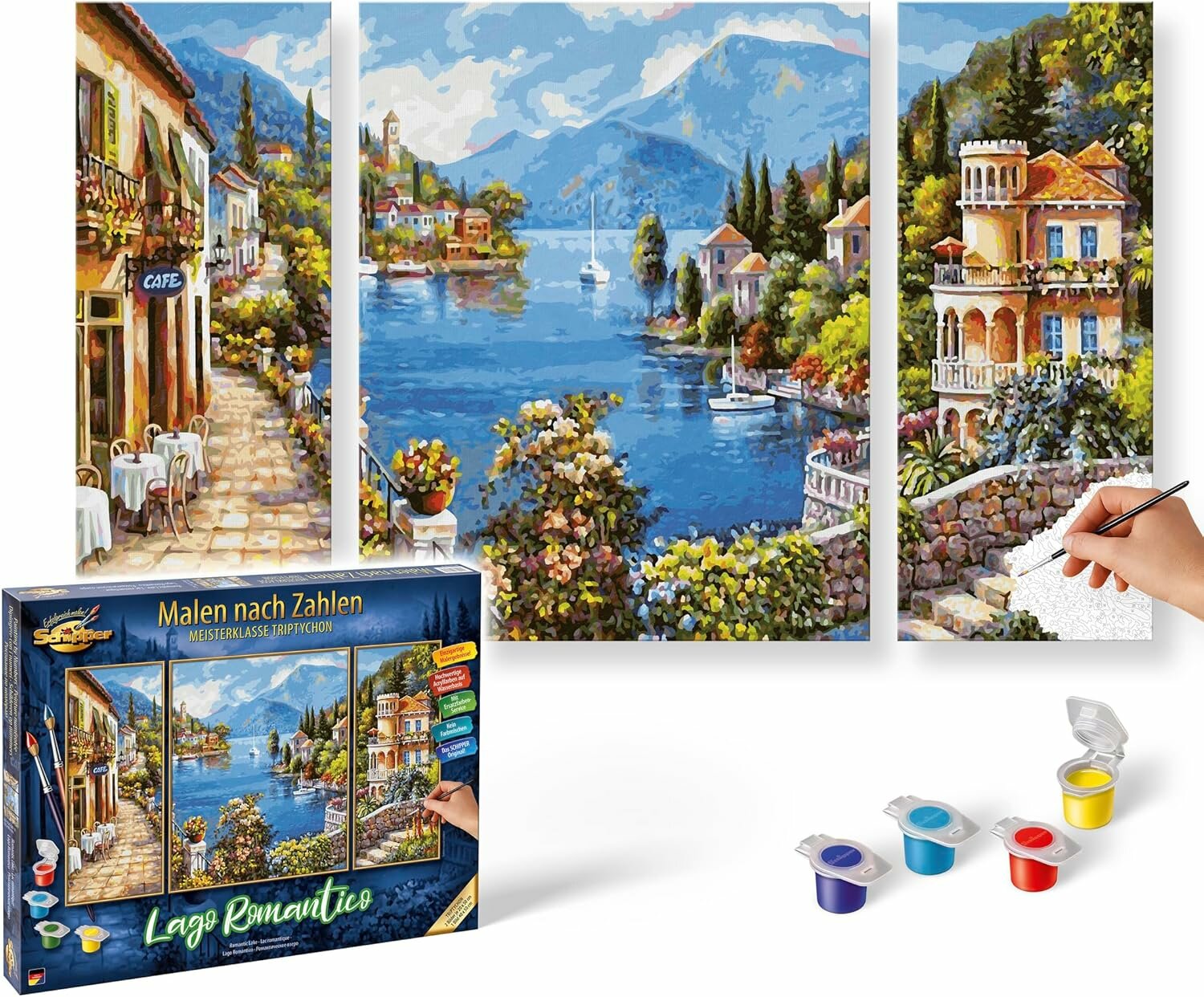 Набор для рисования по номерам Schipper - Большая картина по номерам из 3 частей Романтическое озеро - Шиппер 609260818