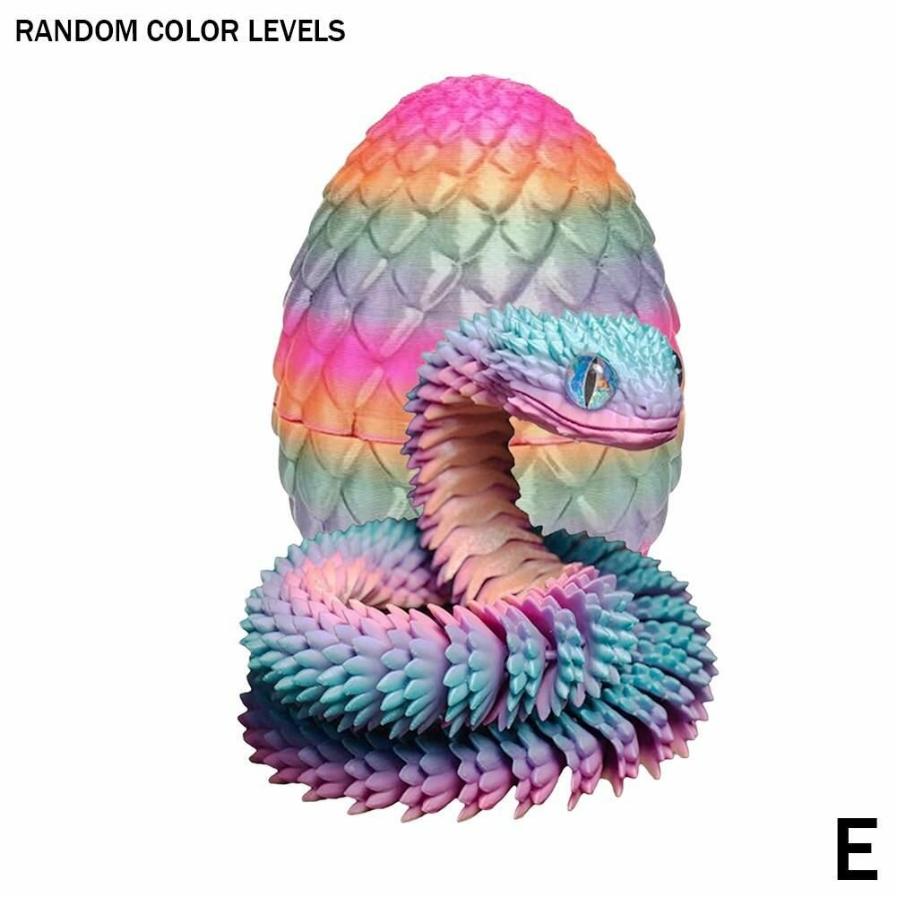 3D-печатная игрушка-орнамент в форме змеи, красочная и милая игрушка-змея