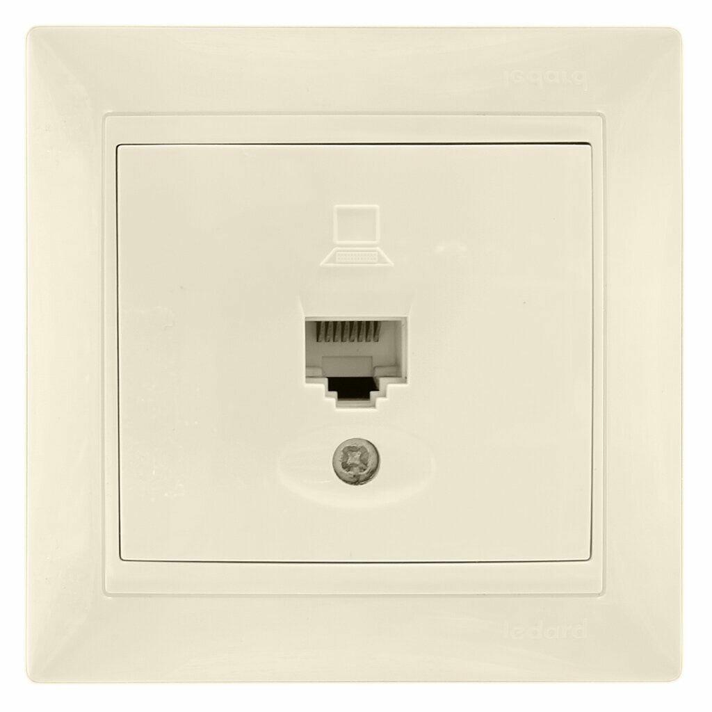 LEDARD Novus Розетка компьютерная 1м RJ45 с/у цвет слон. кость (10) 6078685