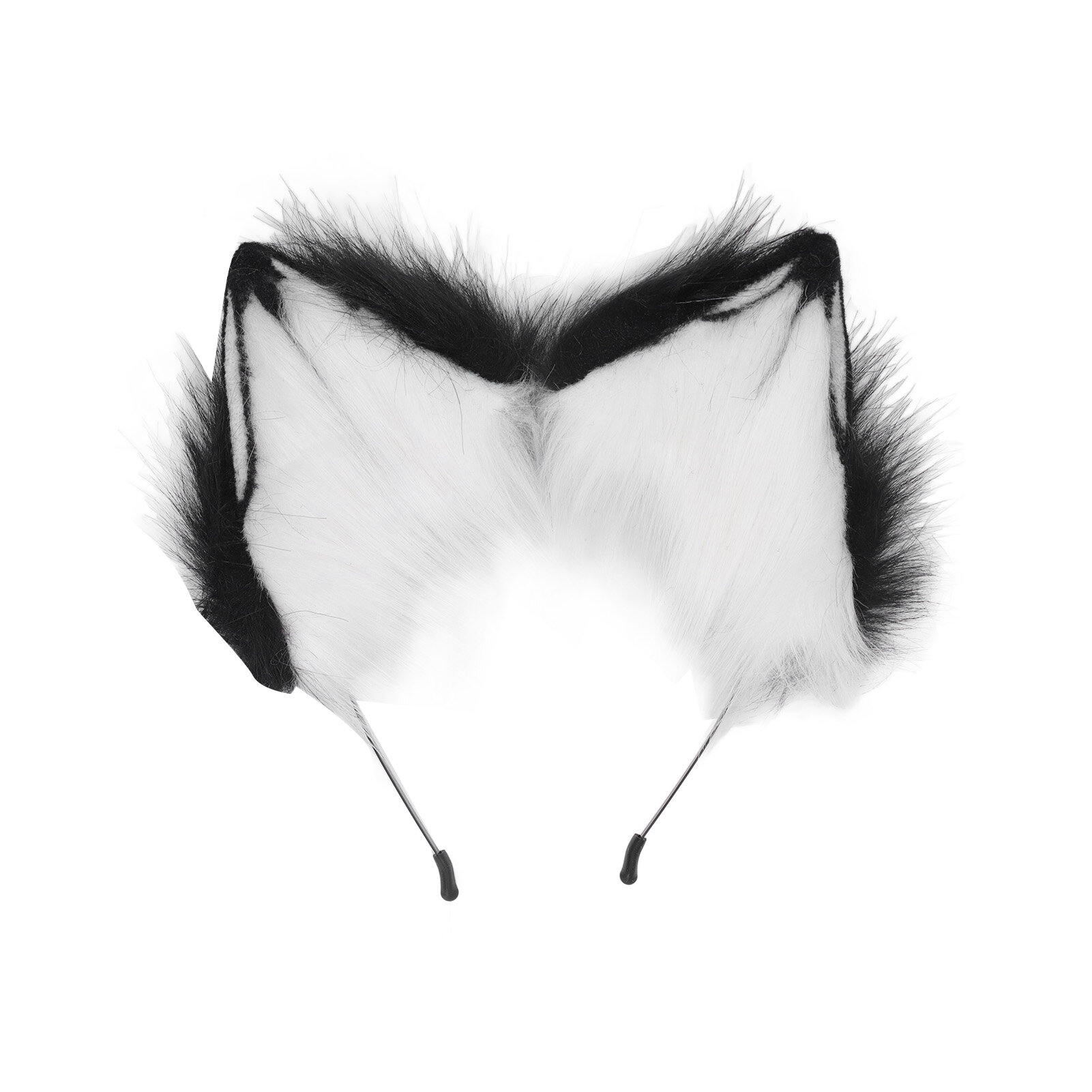 Плюшевый комплект с ушками, лапами и хвостами, комплект из искусственного меха с волчьими кошачьими ушками, хвост, лапы для косплея, карнавала, вечеринки, белый, черный
