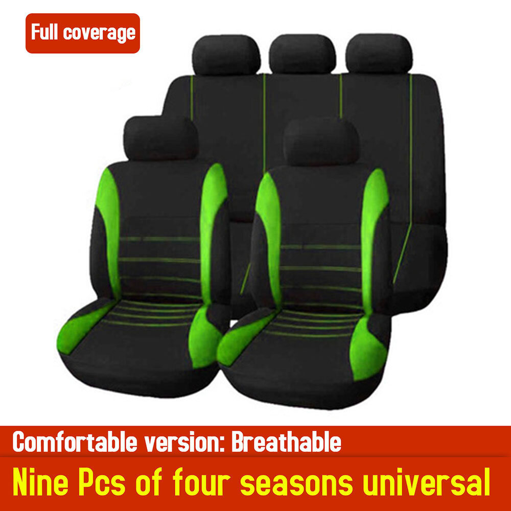 9 шт чехлы для автомобильных сидений защитные подушки универсальные для всех сезонов с полностью оборачивающимися подголовниками для большинства автомобилей грузовиков внедорожников фургонов с швами Материал хлопок Переднее сидение 118*56см Задний спинка