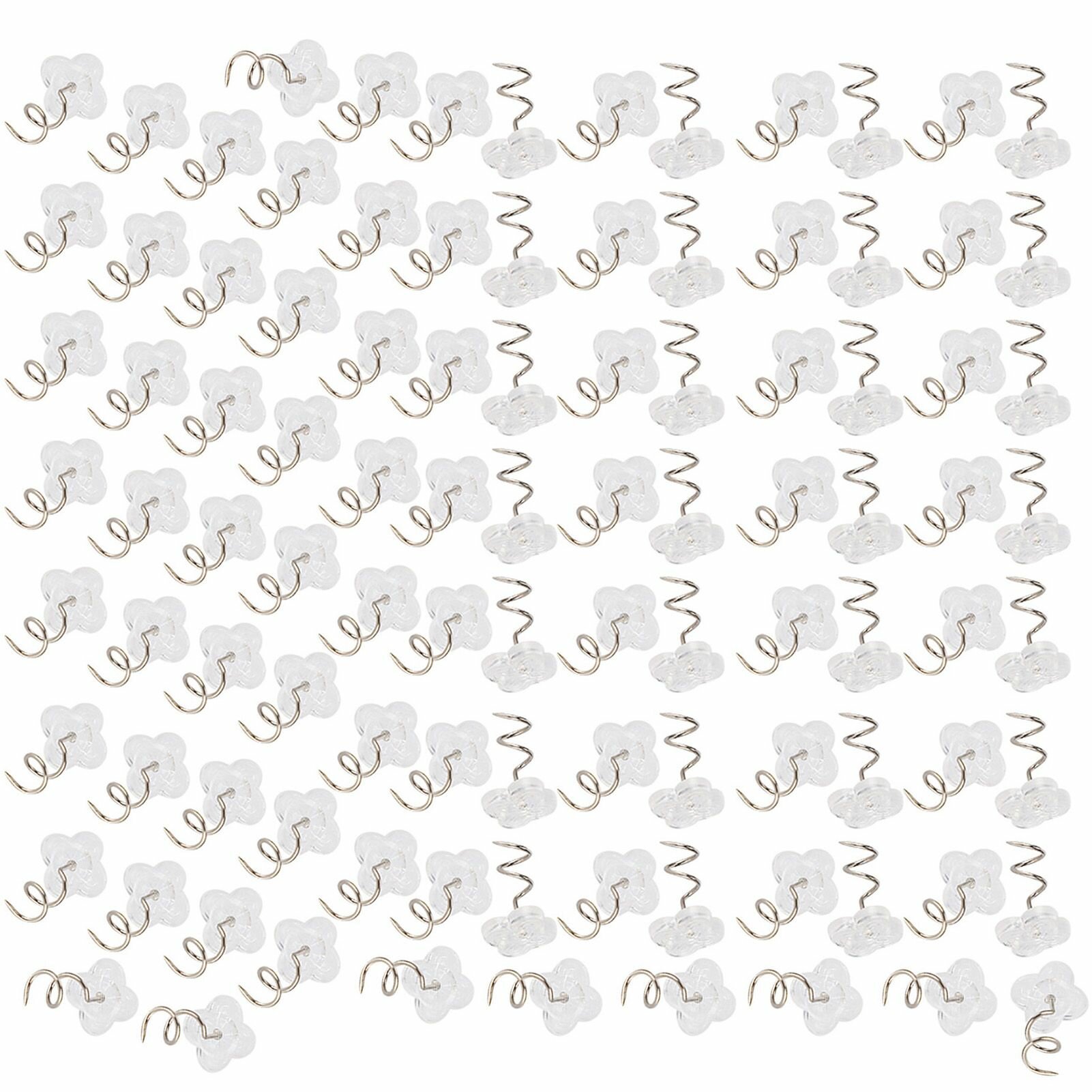 100 шт. витых штифтов из нержавеющей стали, прозрачных противоскользящих спиральных гвоздей из АБС-пластика для крепления дивана, прочный лепестковый дизайн