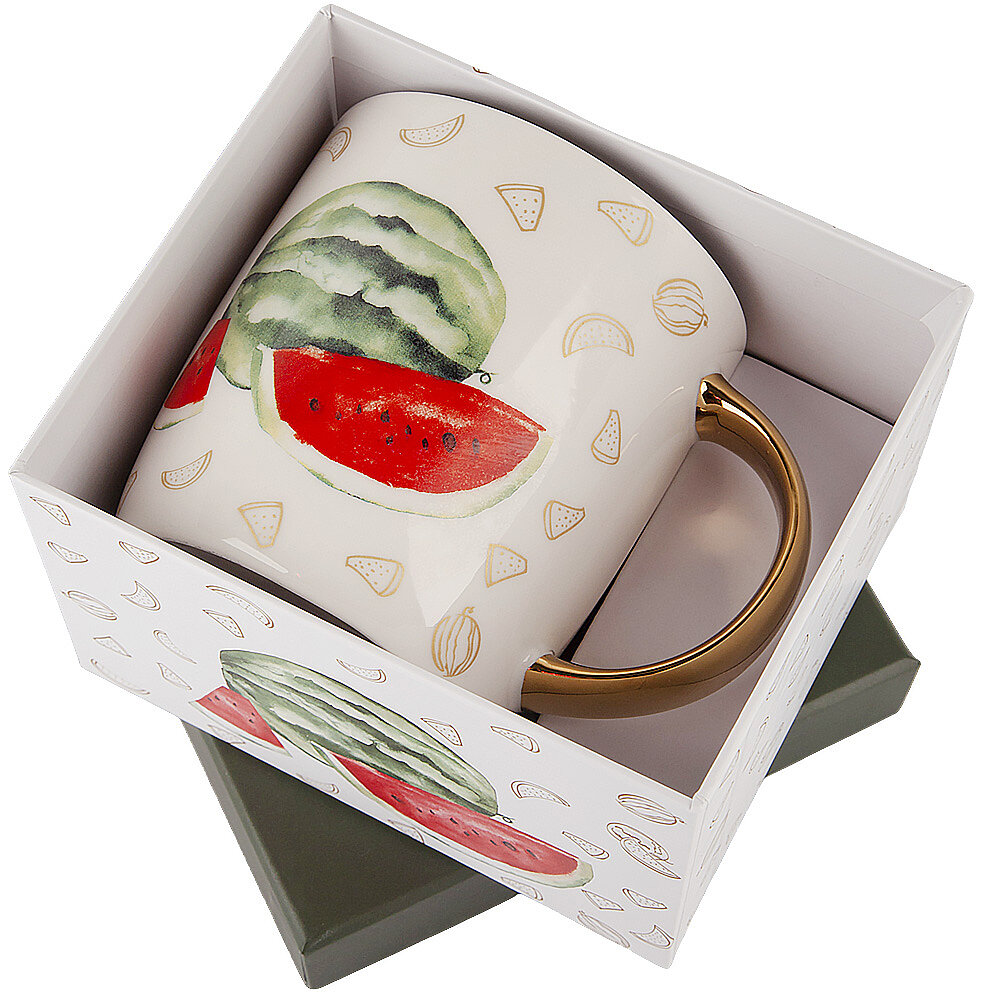 Кружка Nouvelle "Фруктовый Сад. Арбуз", фарфор, 350мл, белый