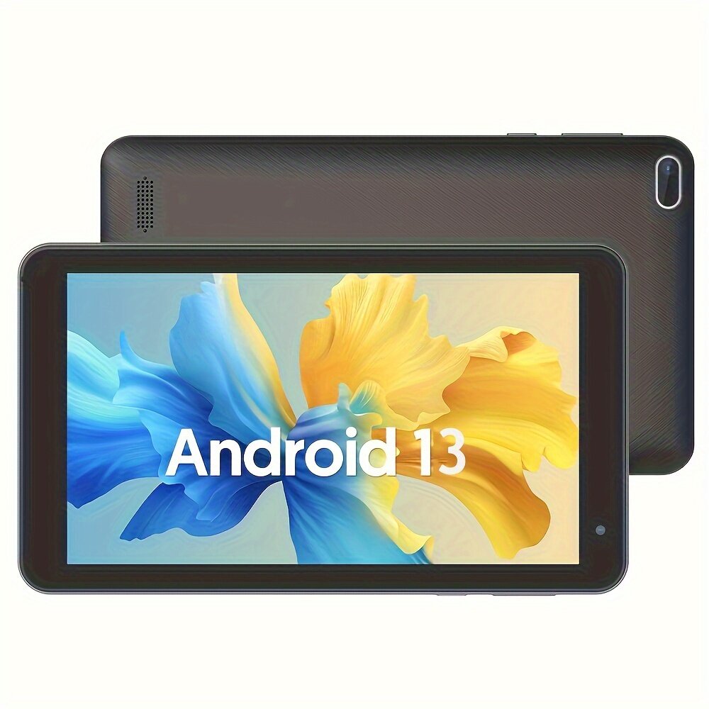 7-дюймовый планшет на Android 13, 2 ГБ ОЗУ, 32 ГБ памяти, четырехъядерный процессор, Wi-Fi и GMS подключение, двойные камеры, идеально подходит для обучения и игр — модель FITIFUN P7, игровое